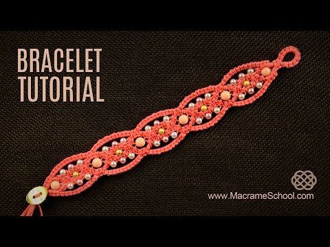 Square Knot Loops Bracelet Tutorial | Macrame School