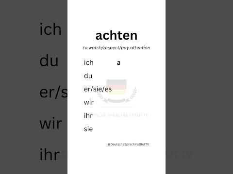 ACHTEN Conjugation (Present) | German Verbs (Learn German Fast!) #deutschlernen #conjugation