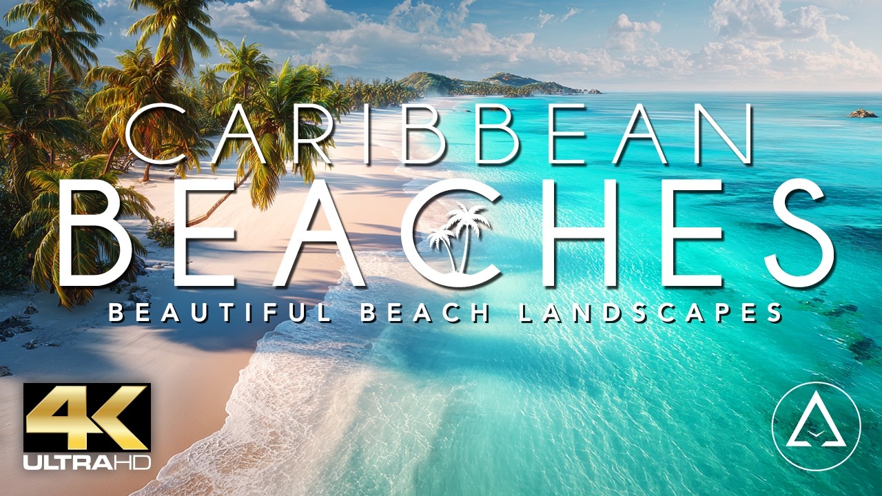 Caribbean Beaches Aerial Journey in 4K | Chill Island Vibes