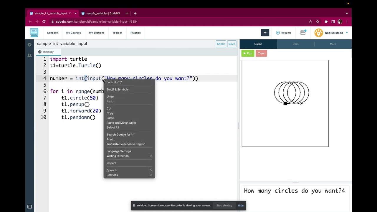 Using an Integer Variable in Python