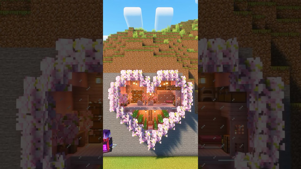 Minecraft Cherry Heart Base 🌸#minecraft