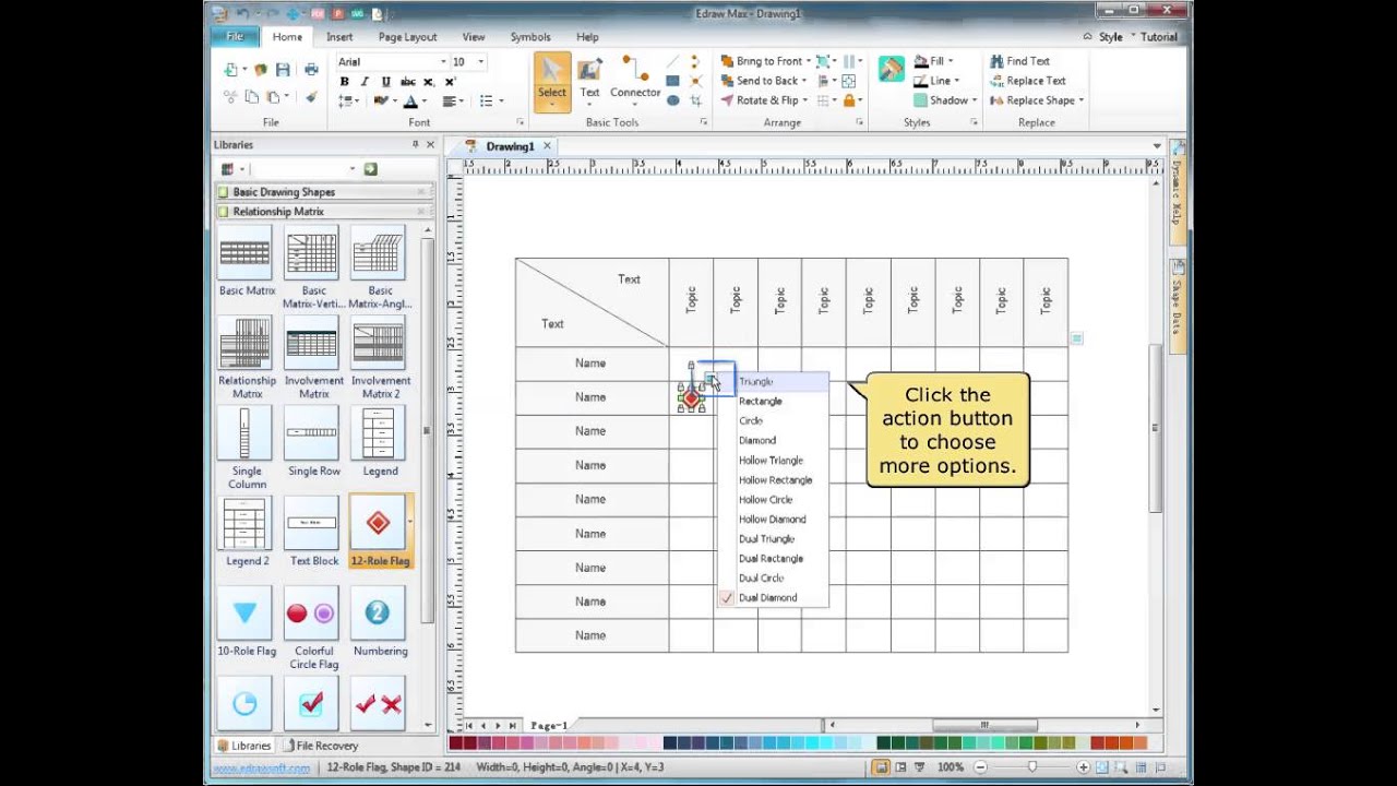 Add markers to relationship matrix| EdrawMax