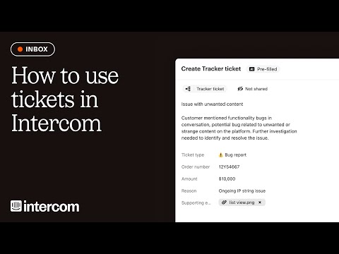 How to use tickets in Intercom