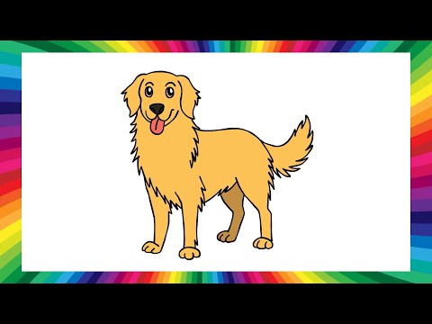 How to Draw a Golden Retriever Dog π ππΆ Drawing Tutorial