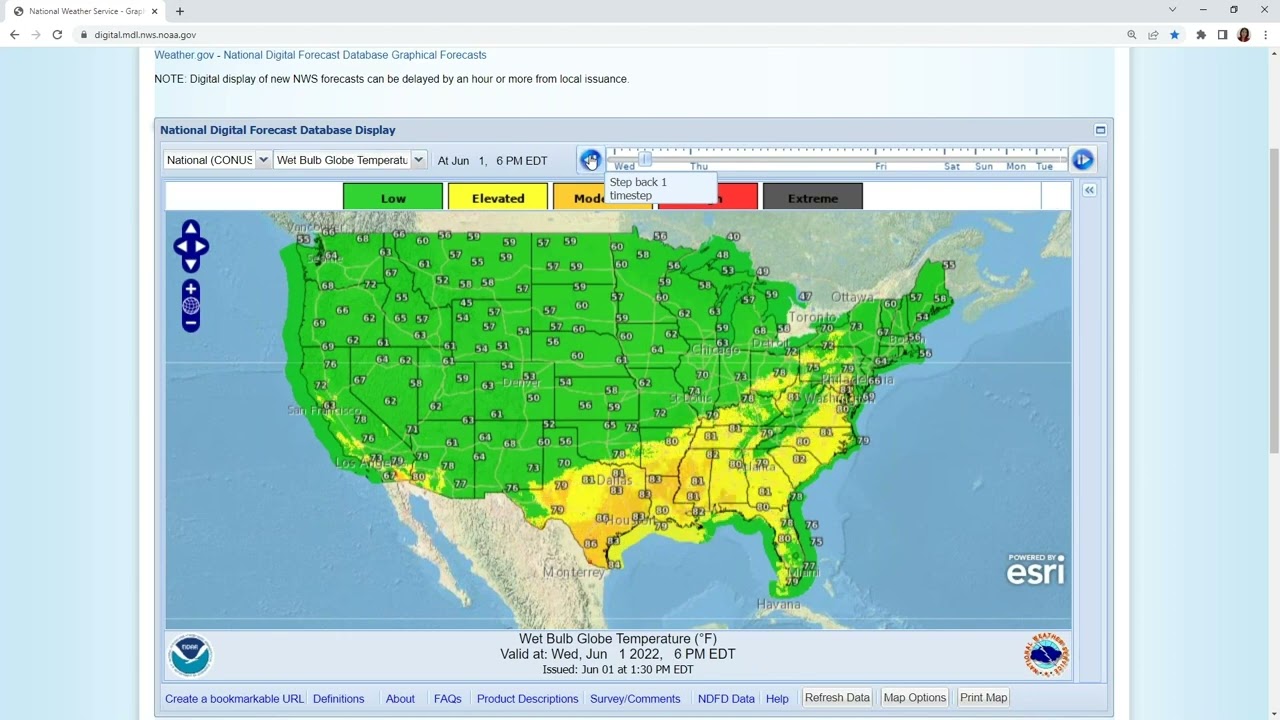 Using The Wet Bulb Globe Temperature (WBGT) Forecast Tool