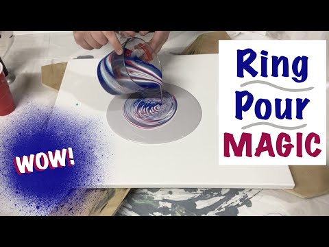 RELAXING Ring Pour On A Spinner! ~ Wait For The ✨MAGIC✨ Cells To Appear ~ Instrumental Fluid Art