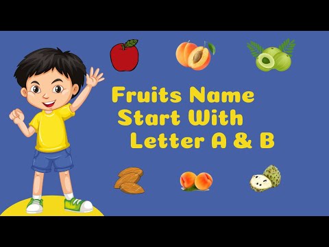 Fruits names start with letter A & B | Learn Fruits Name in English | Fruits Name