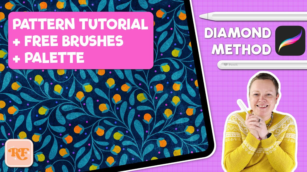 How to Make a Colourful Seamless Floral Pattern in Procreate | + Free Brushes