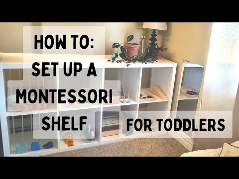 MONTESSORI SHELF SETUP-small space-Montessori playroom tour-how to do Montessori at home with 1yrold