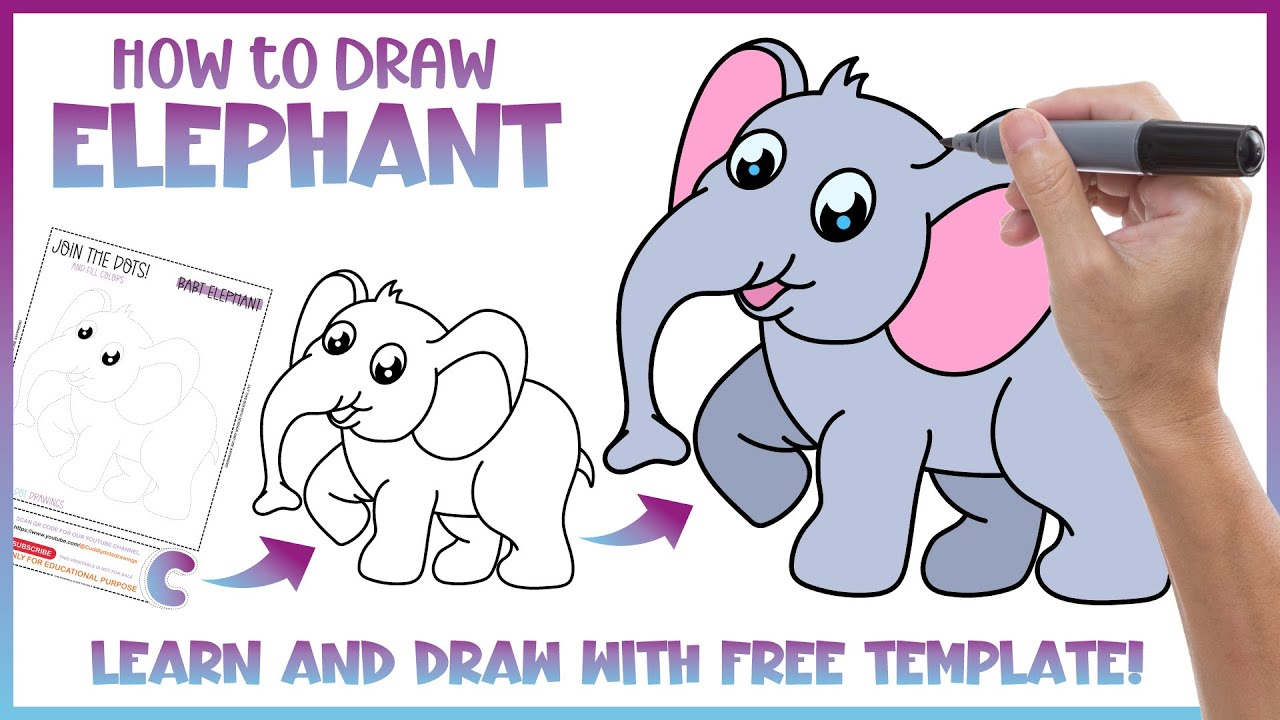 How to Draw Baby Elephant - Free Dot to Dot 🐘 Connect the Dots Printable