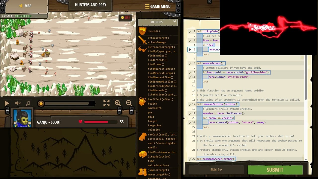 Hunters and Prey in Codecombat Python