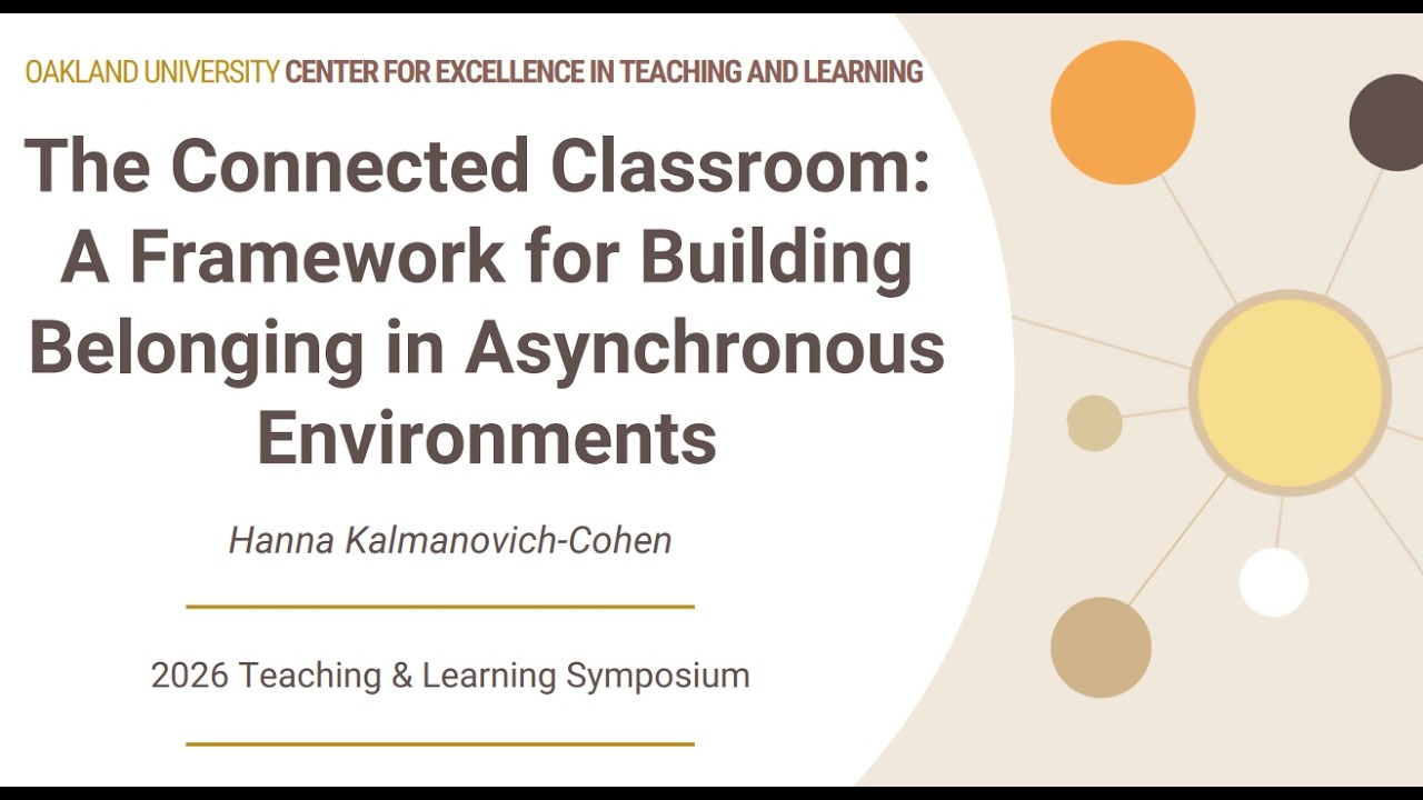 The Connected Classroom: A Framework for Building Belonging in Asynchronous Environments