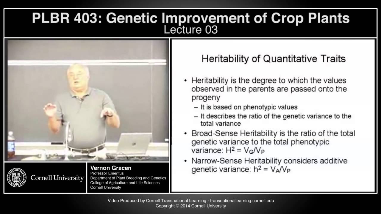 plbr403 - Genetic Improvement of Crop Plants - Lecture 3