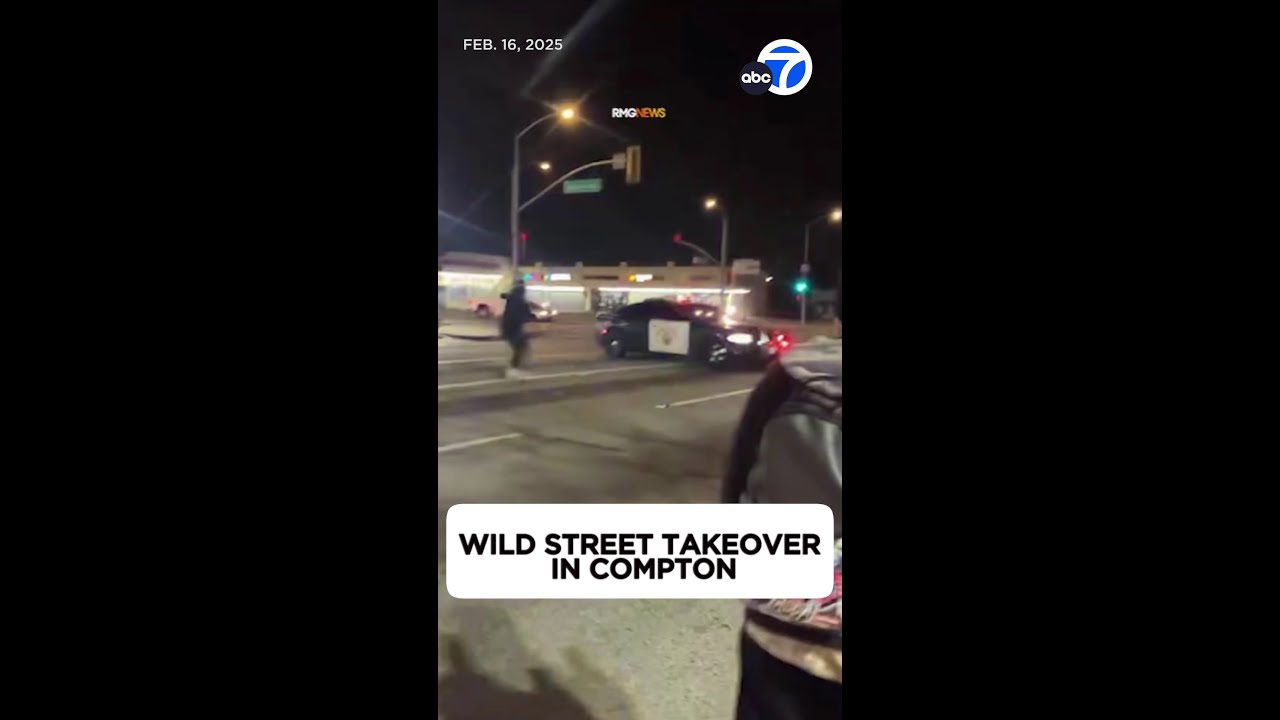 Shots heard during wild street takeover in in Compton