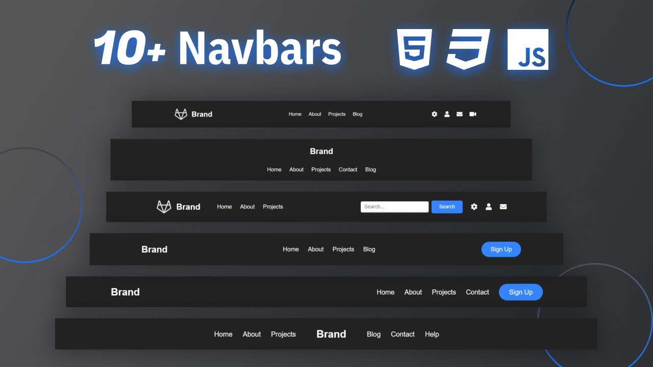 10+ Navbar Designs From Scratch | HTML, CSS, JS