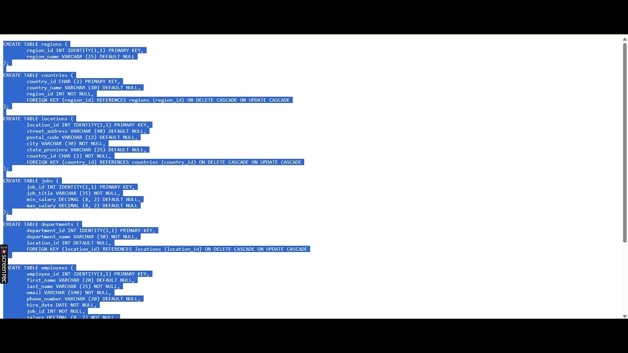 Create Employee Database in MS SQL Server | Complete SQL Script with Tables & Sample Data
