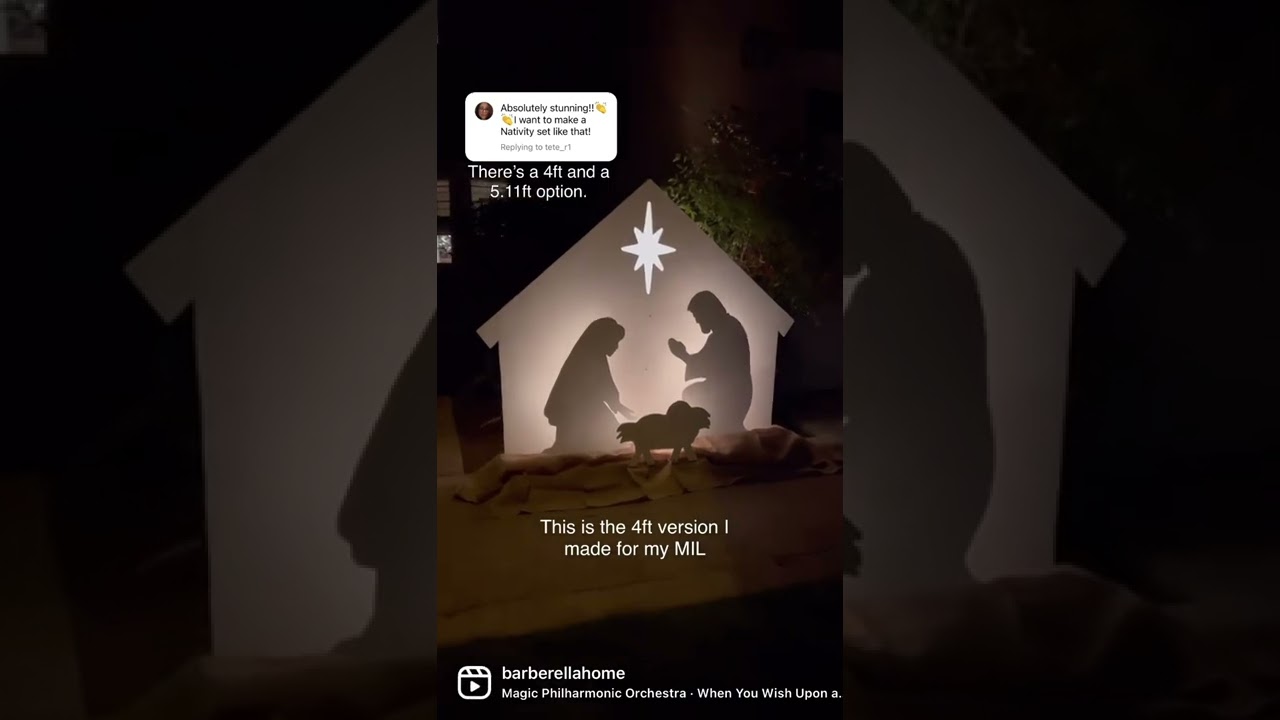 4ft and 5.11ft template of the Nativity scene in my Etsy store. Link in description.