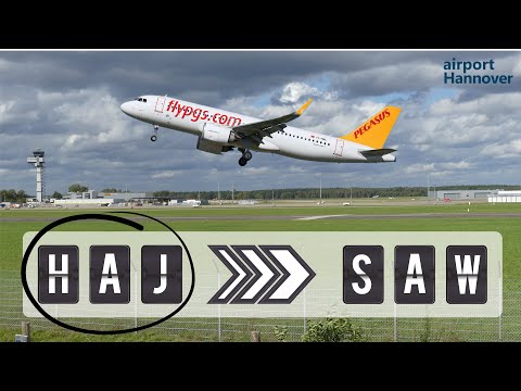 Pegasus takeoff from Hannover airport (HAJ) | Airbus A320neo