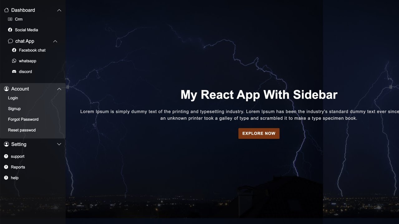 Create a sidebar with submenu using ReactJS | Devhubspot