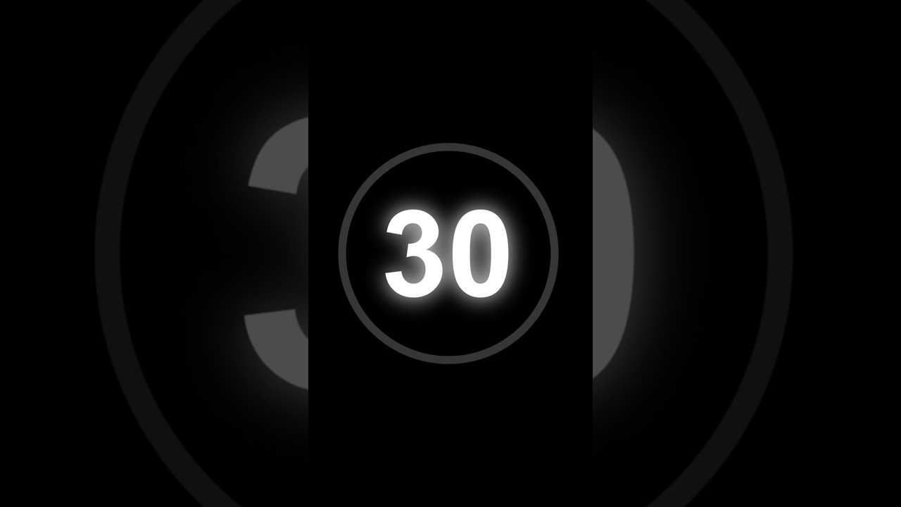 30 Second Countdown Timer with clock Ticking sound & Finish alarm beep #timer #clock #countdown