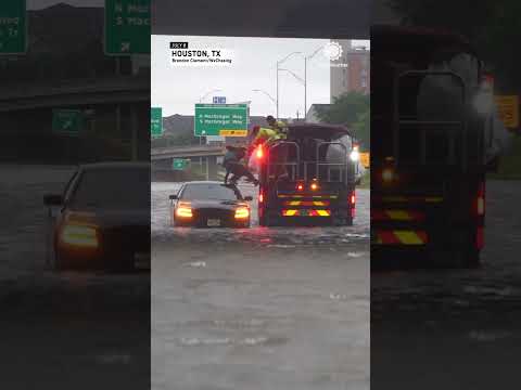 Multiple Floodwater Rescues from Hurricane Beryl Flooding