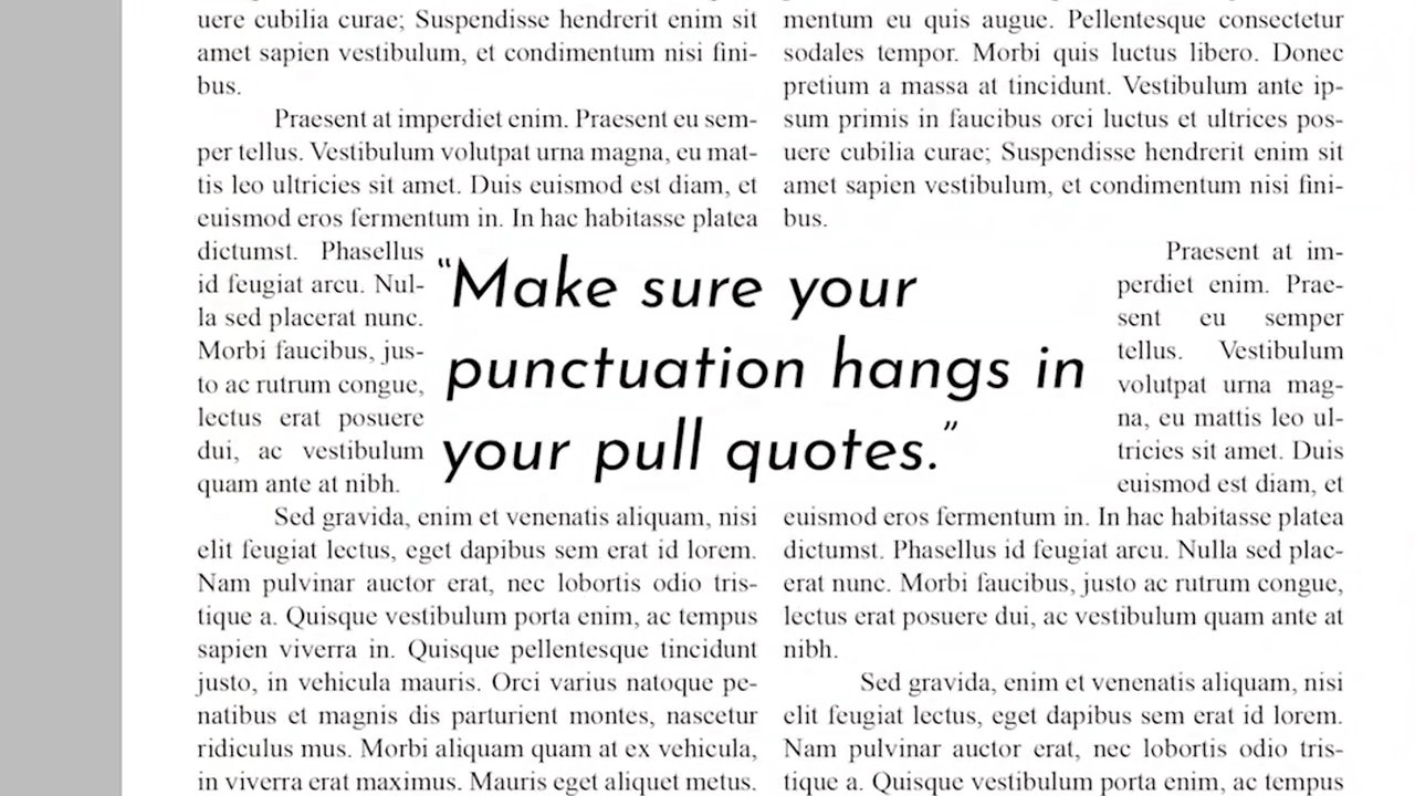 Adobe InDesign Tutorial - Hanging punctuation for pull quotes