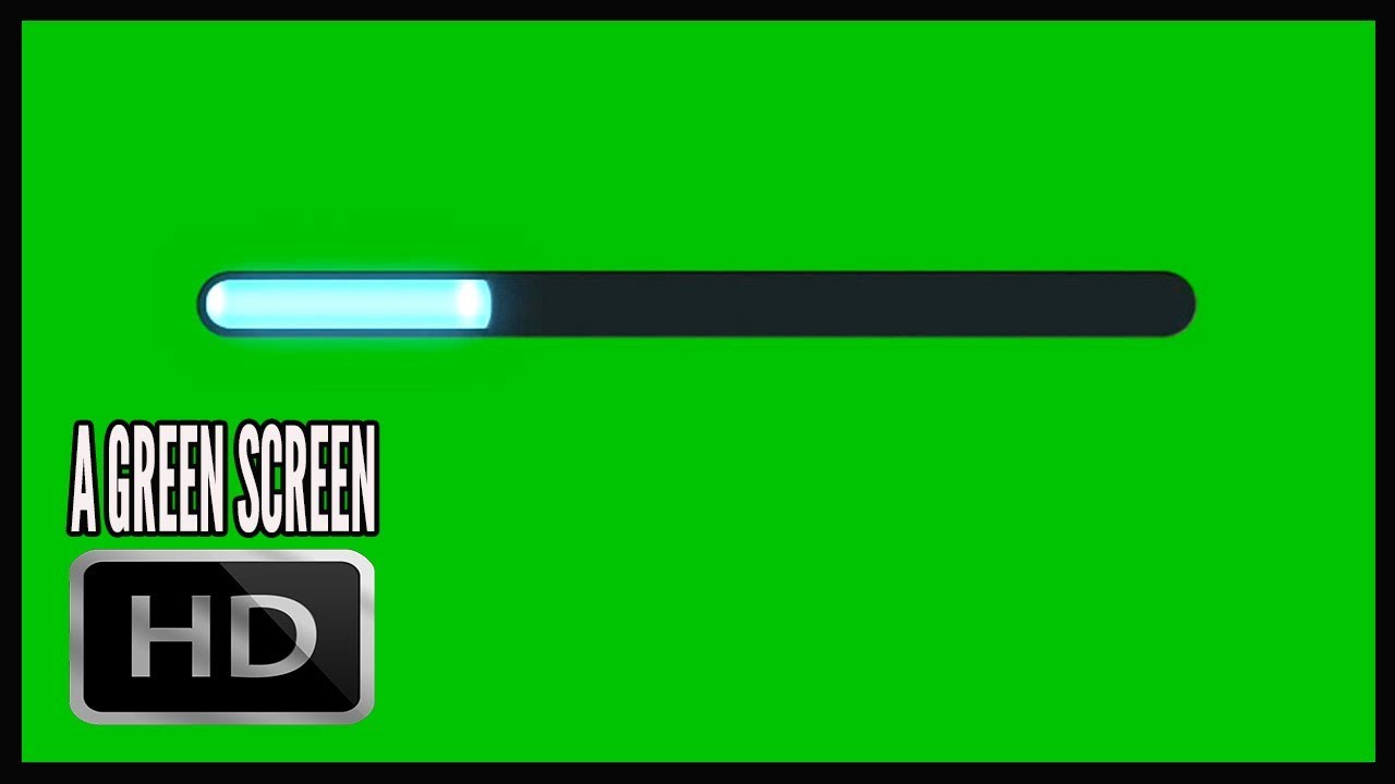 Loading Bar Blue Horizontal Animation - A Green Screen Video