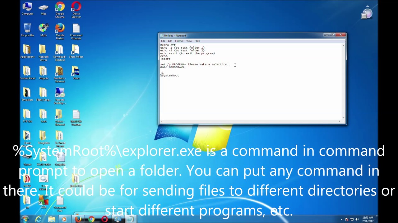 Batch Programming Simple Menu