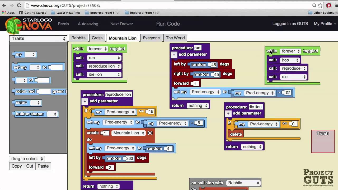 Module 3- Lesson 3 Activity 1- adding a predator (possible solution)
