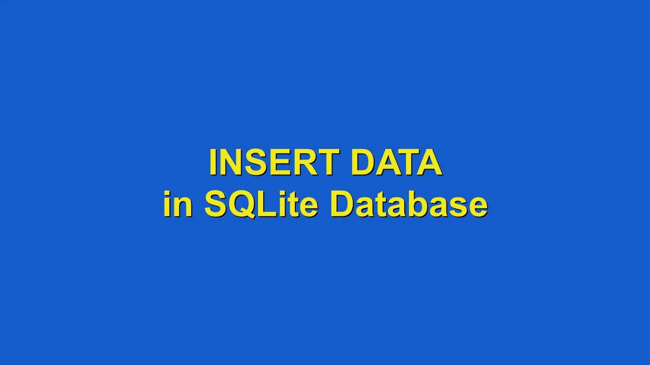 How to use INSERT using SQLite