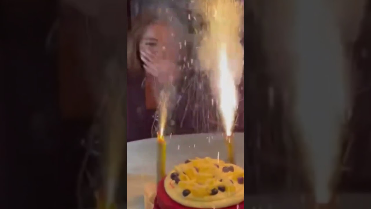 Birthday Surprise Gone Wild: Cake Sparklers Turn Into Full-Blown Fireworks! 🎂🎆😱