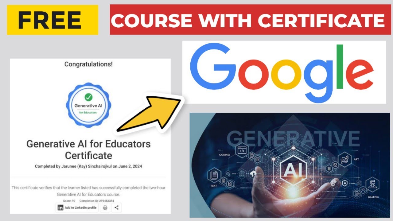 Free courses online with certificate 2024 | Generative AI for educators by Google | Free Courses