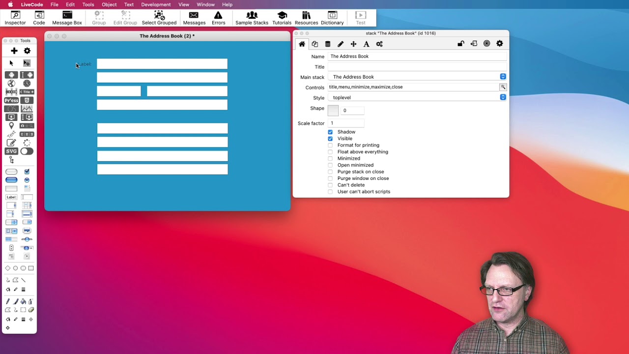 Livecode Creating an Address Book Part 1 : Layout