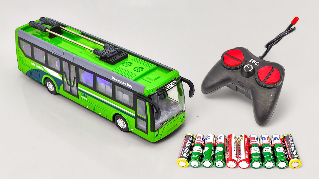 Unboxing RC City Bus Dedicated Bus 4 Wheels Scale 1:32, RC Police Luxury Sport Car, Squid Robot