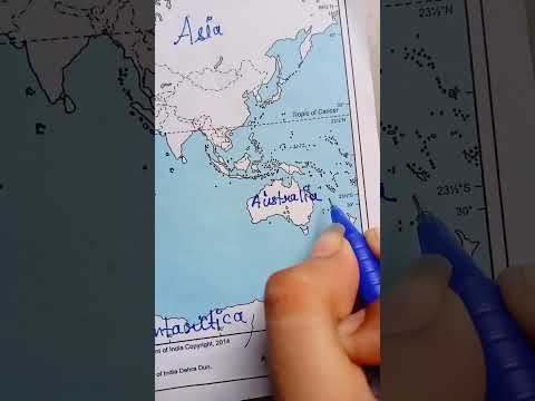 continent and ocean marking on world 🌍 map