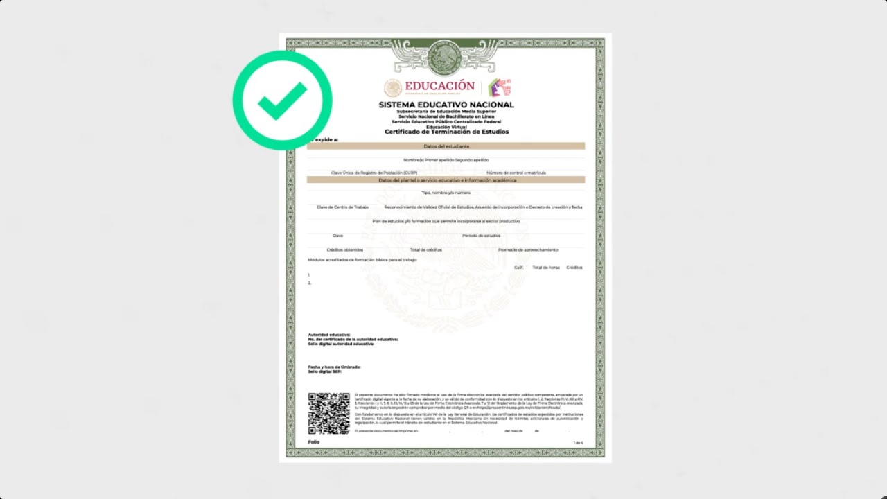 Certificado electrónico de Prepa en Línea-SEP