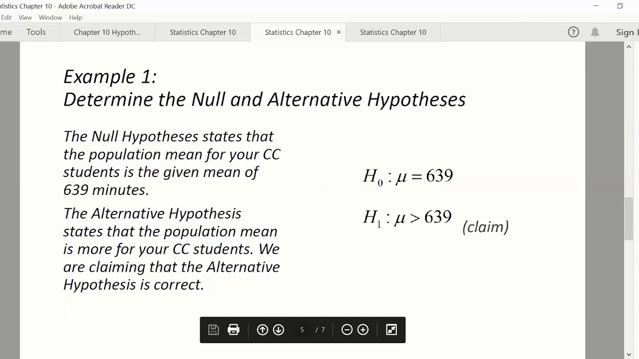 Chapter 10 Powerpoint 2 Hypothesis Test