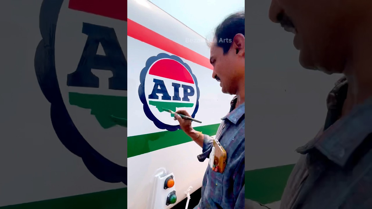 Street Artist Turns a GIANT Oil Tanker Into a Masterpiece #viral #shorts #art #painting