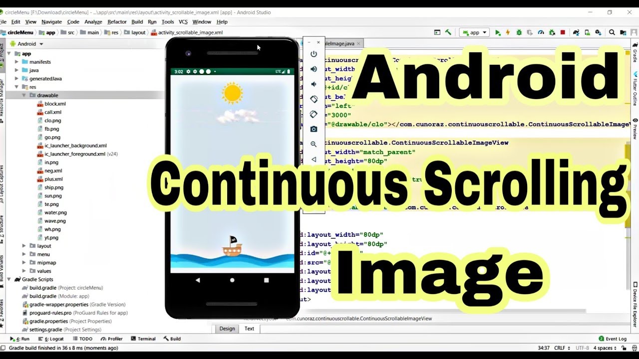 Continuous Scrollable Image In Android Studio