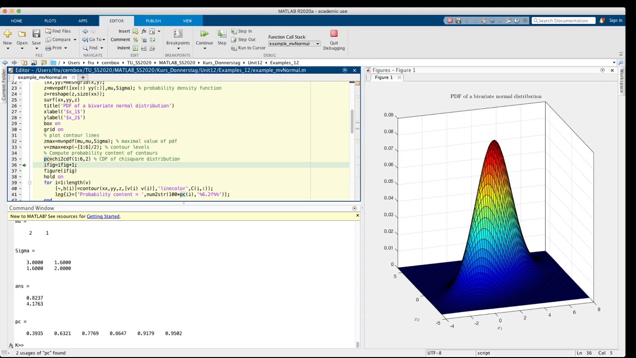 Matlab video 30: Multivariate normal distribution