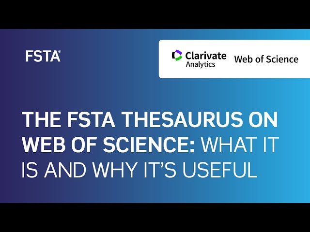 FSTA® Training Resources Web of Science | IFIS