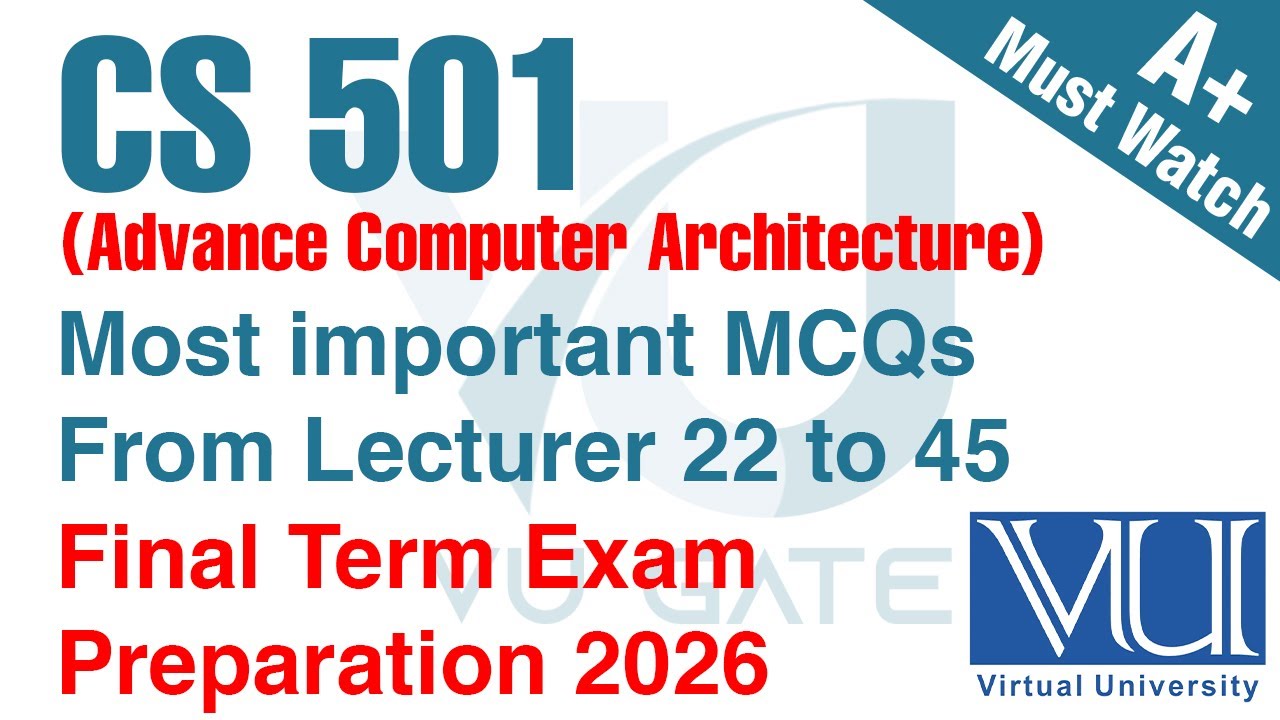 CS501 Advance Computer Architecture Final Term Preparation 2026 | VU Gate