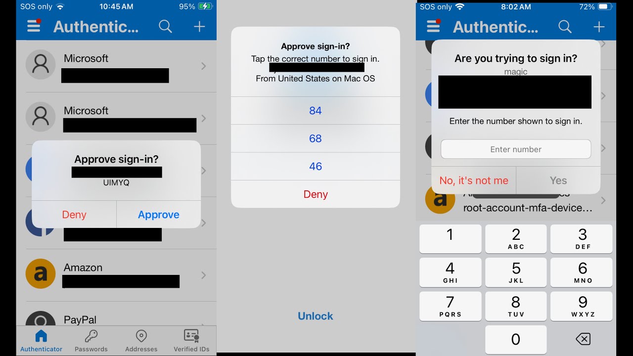 Microsoft Authenticator Push Notification Variations