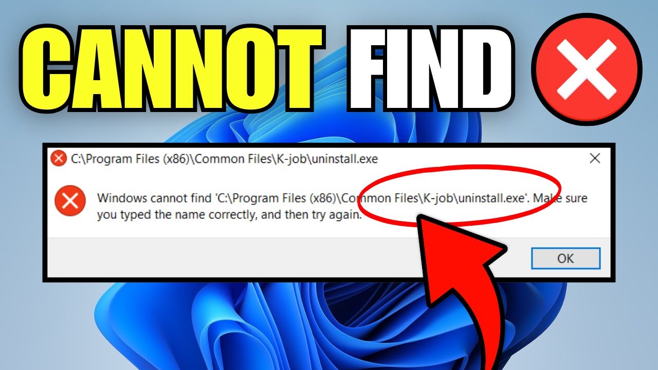 How To Fix Cannot Find Uninstall.exe Program & Games (Windows 11)