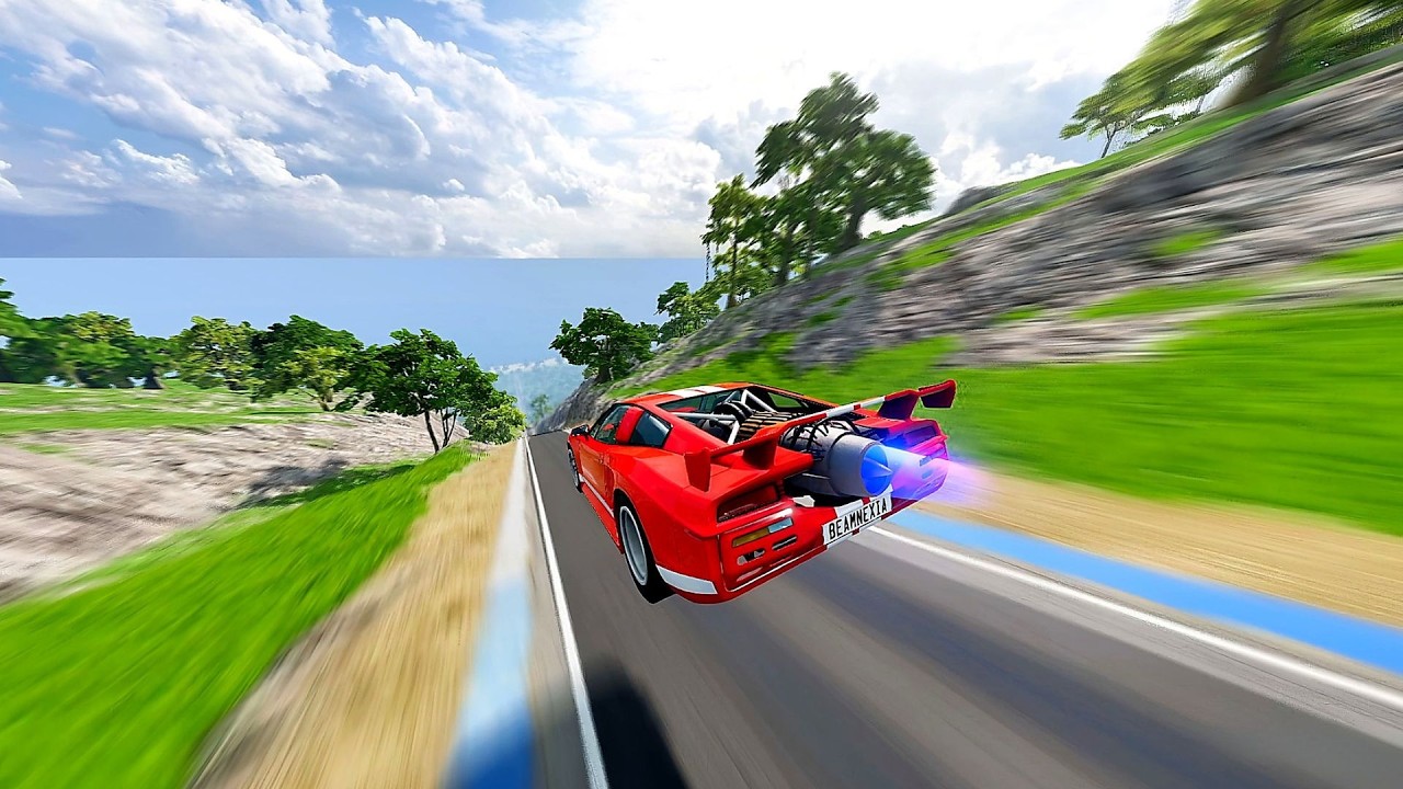 910 MPH Instant Acceleration: Which BeamNG Car Can Stop?! 🔥🤯 - BeamNG Drive #33