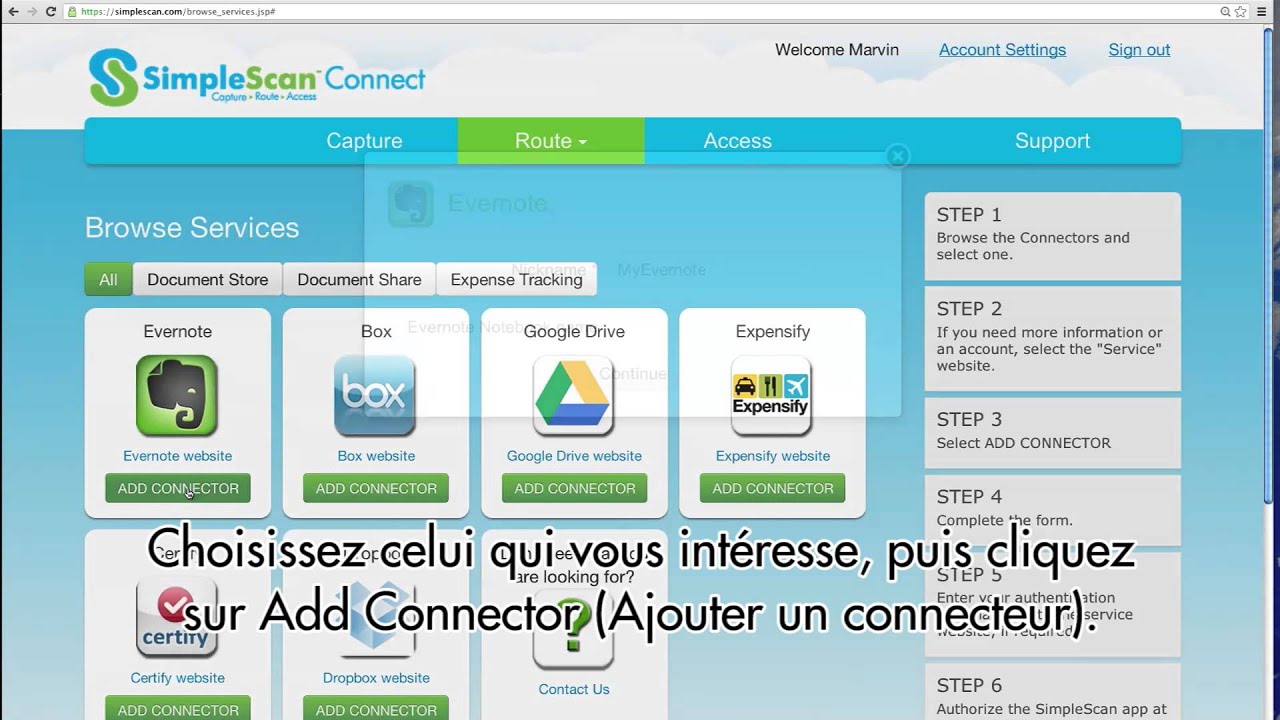 Adding Connectors (Français) | SimpleScan Tutorials