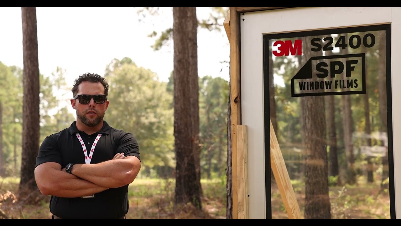 SPF Window Films - 3M S2400 Security Film  - Protection Demonstration - 3M Security Window Film