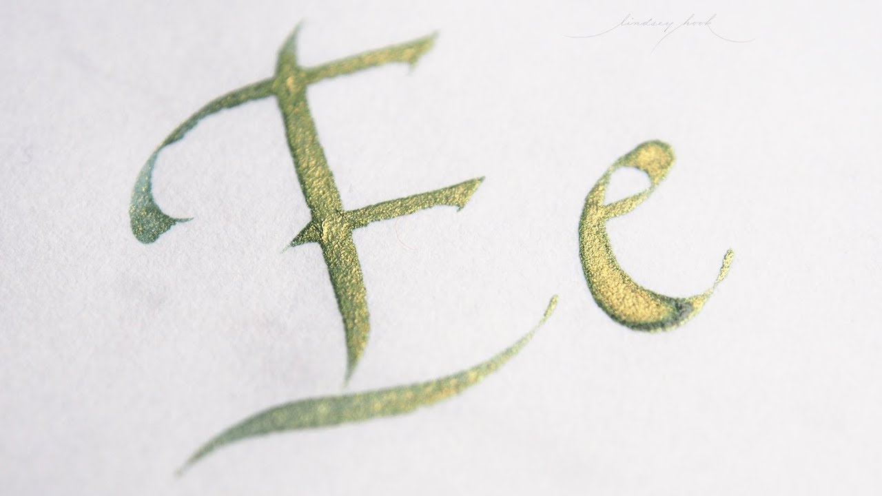 Italic Calligraphy Alphabet - Letter E