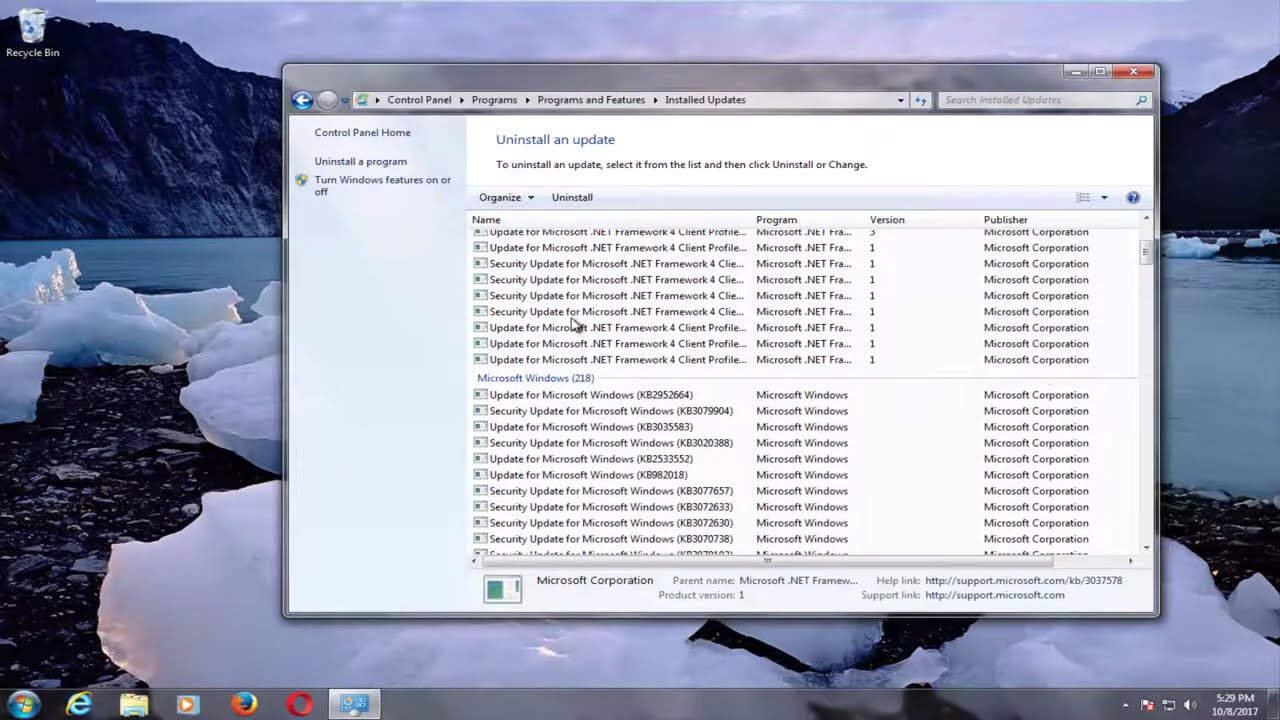How to Uninstall Windows 7 Updates