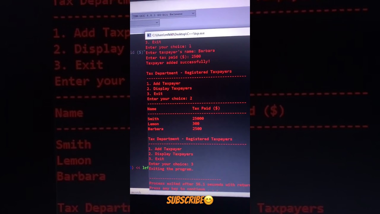 tax paid IDE dev c++ #cppprogramming